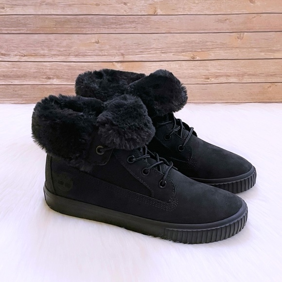 Timberland | Shoes | Timberland Skyla Bay Fleece Fold Down Black ...